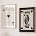 Black Ace Card Poster, Lucky You Print Set of 2, Retro Trendy Aesthetic ...