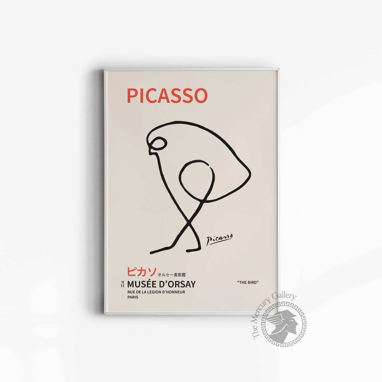 Picasso Bird Minimalist Line Drawing Vintage Poster High - Etsy