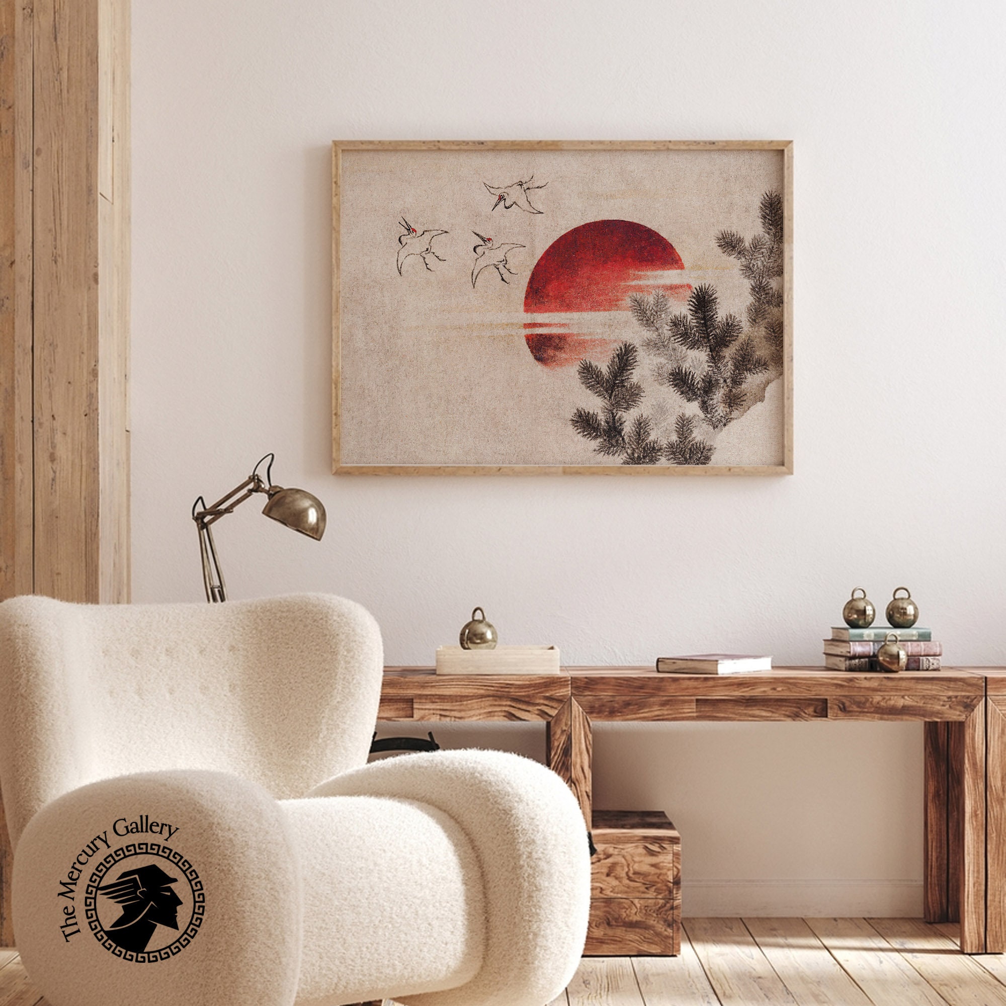 Katsushika Hokusai Poster Birds and Sunset Prints Japanese - Etsy