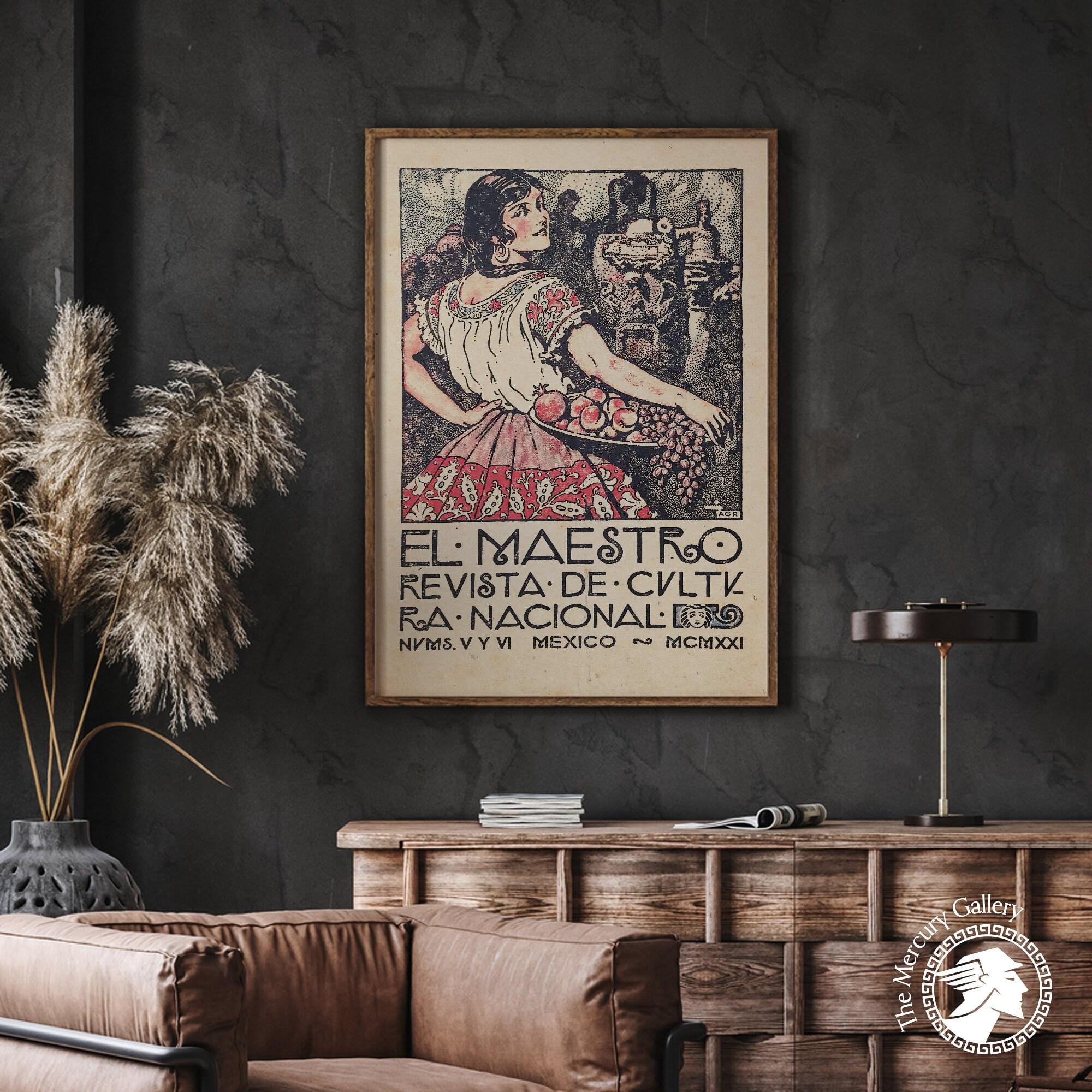 El Maestro Poster, Mexican Vintage Art Print, Mexican Poster, Mexico ...