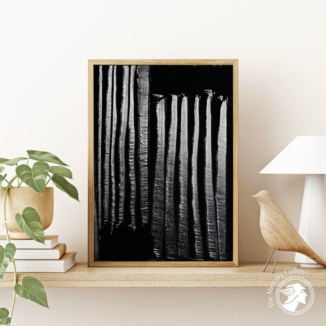 Pierre Soulages Print, Black White Wall Art, Dark Abstract Print ...