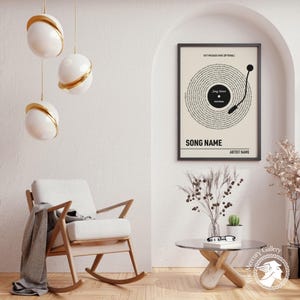 Custom Vinyl Lyrics Print, off White, Personalised Music Poster ...