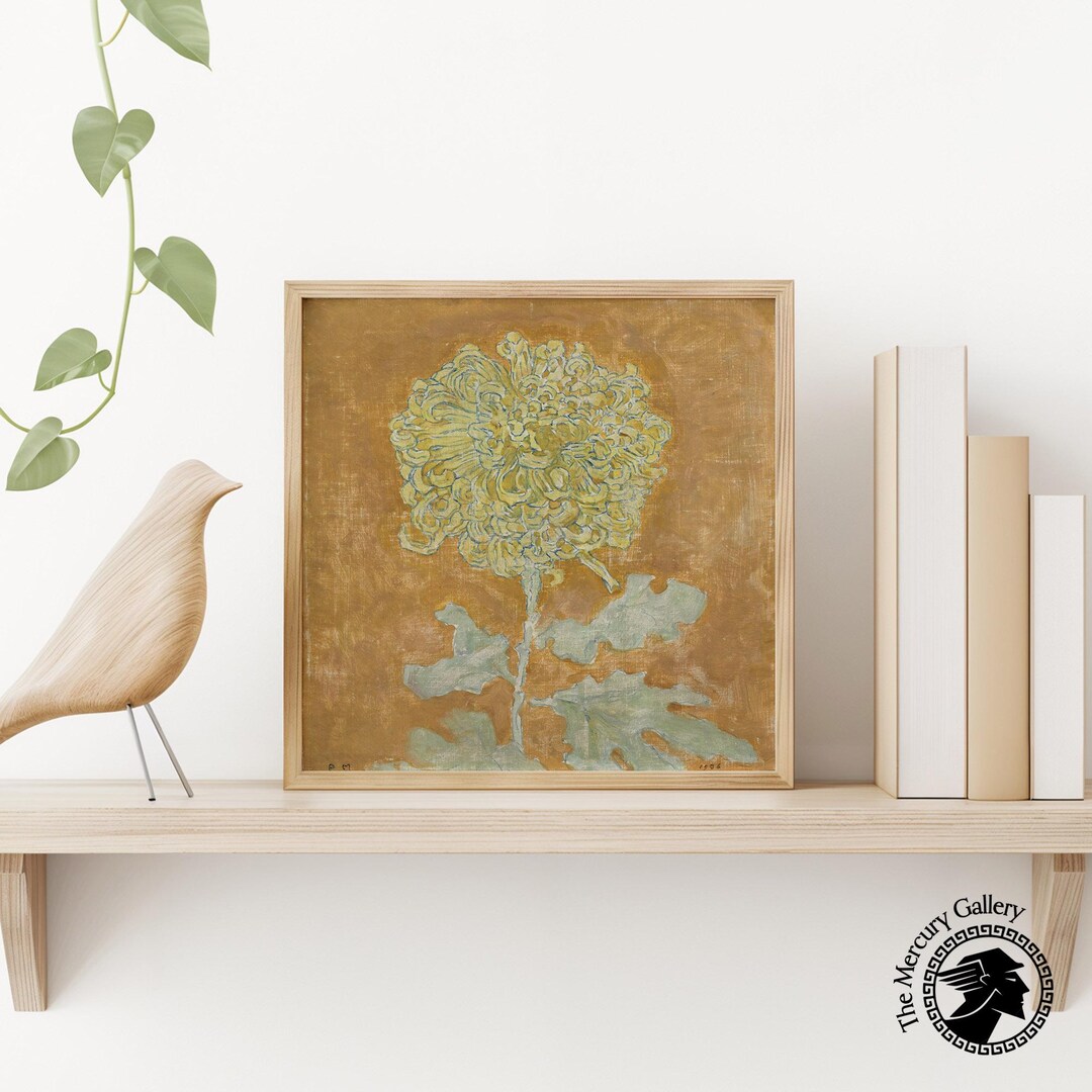 Piet Mondrian Flower Wall Art, Chrysanthemum, Vintage Botanical Art ...
