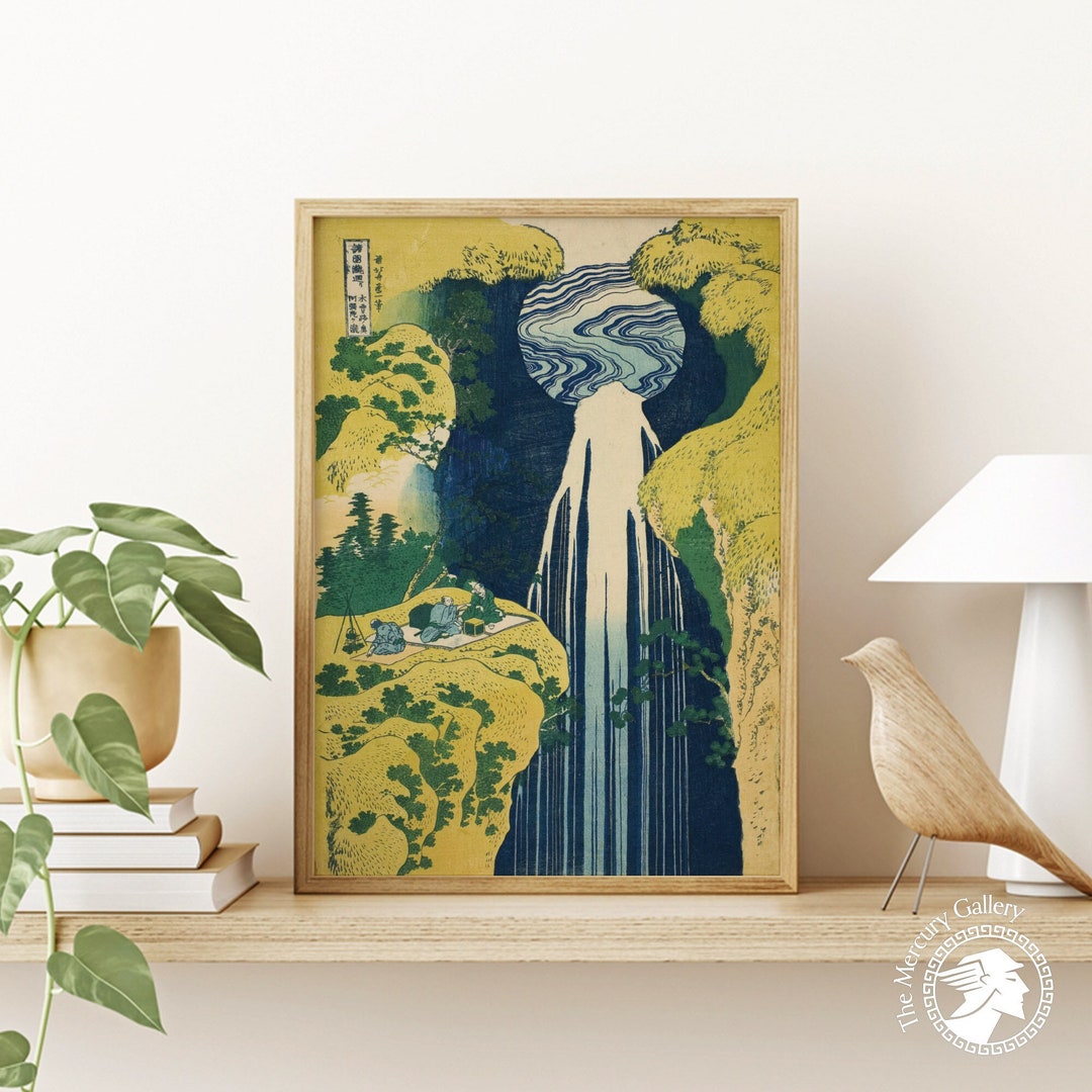 Hokusai Poster Print, Amida Waterfall Poster Print, Japan Wall Art ...