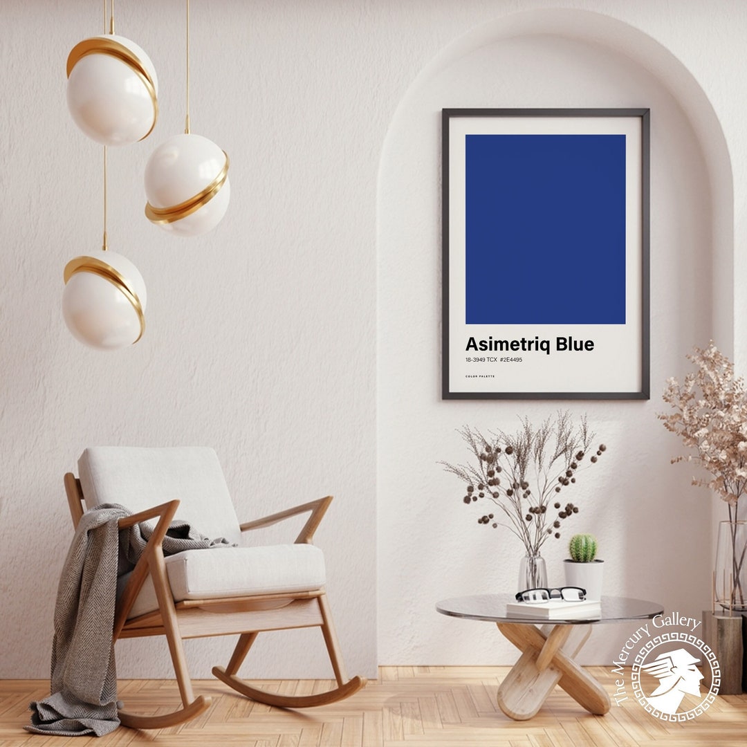 Asimetriq Blue Color Poster Print, Color Art, Pastel Gallery Wall Print ...