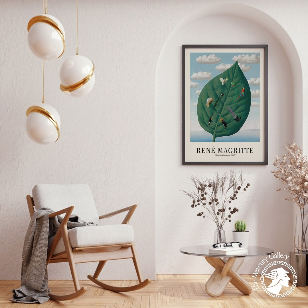 Rene Magritte Poster, Surrelist Art Print, Mid Century Wall Art, Modern ...