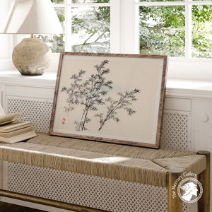 Japanese Art Print, Bamboo Asian Art, Bamboo Print, Floral Wall Art ...