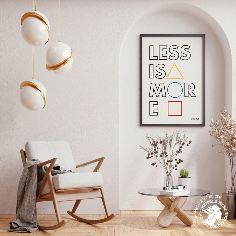 Bauhaus Poster Less is More Bauhaus Exhibition Print Wall - Etsy