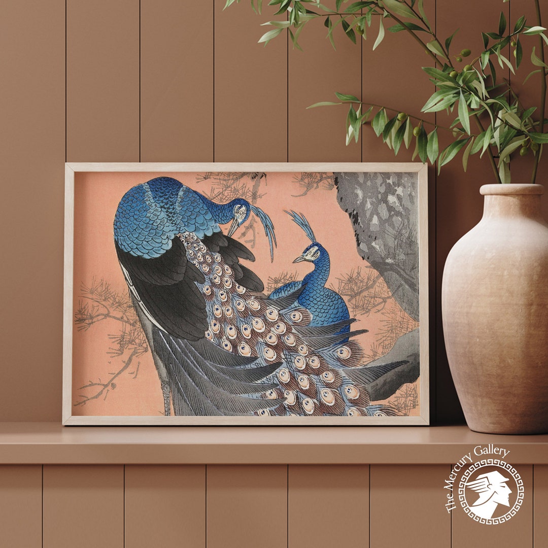 Ohara Koson Poster Peacocks on Tree Branch Exhibition Poster - Etsy