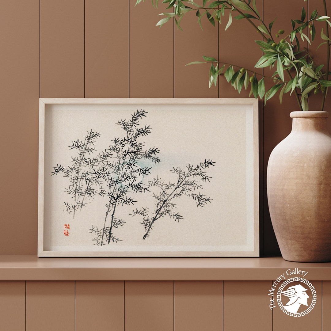 Japanese Art Print, Bamboo Asian Art, Bamboo Print, Floral Wall Art ...