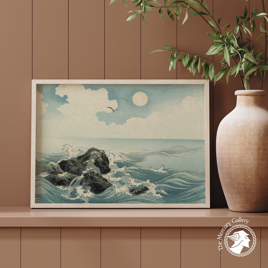 Waves at Kojima Island, Kojima Zu Art Print, Japan Wall Art, Wall Art ...