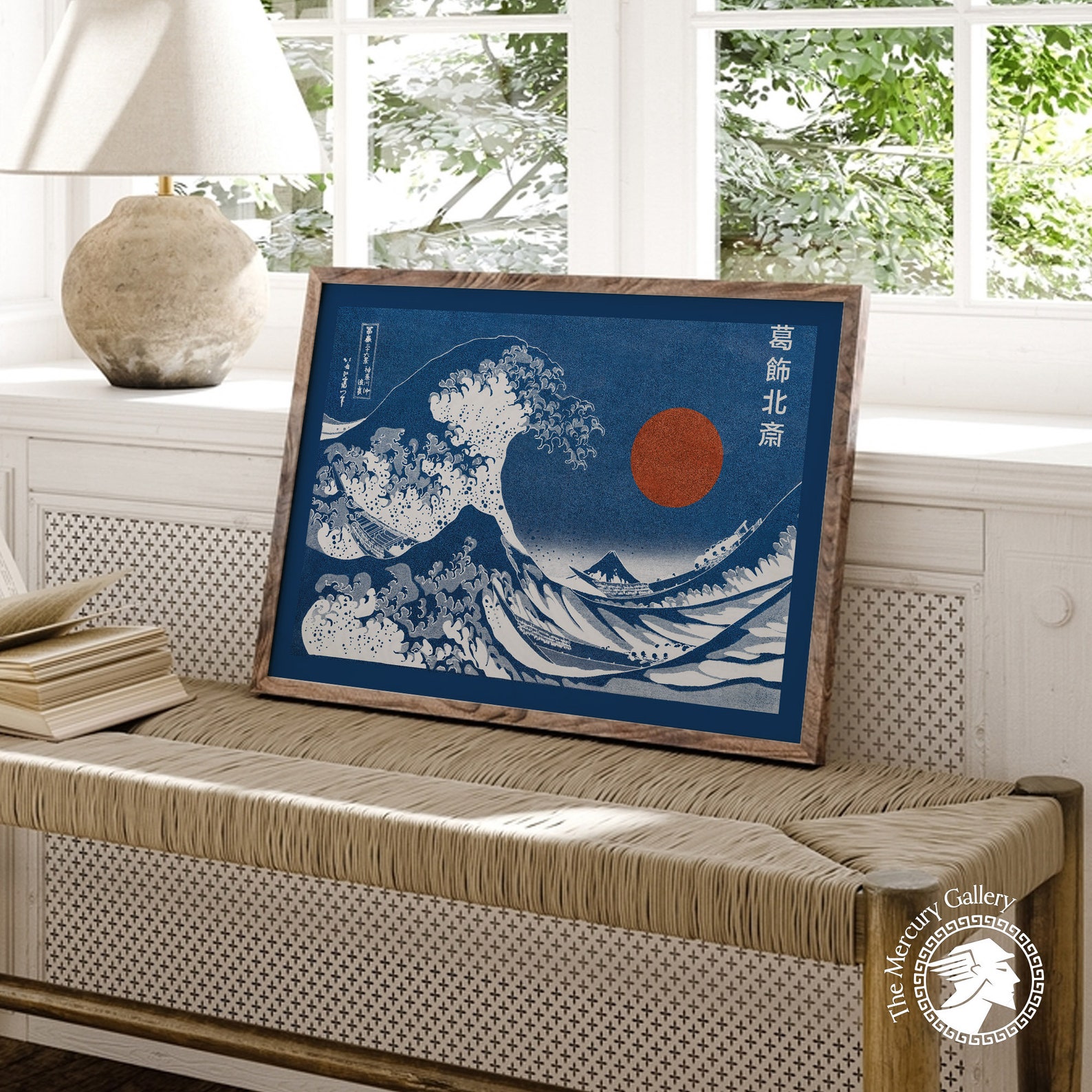 The Great Wave off Kanagawa Big Wave Navy Blue Print Ocean - Etsy