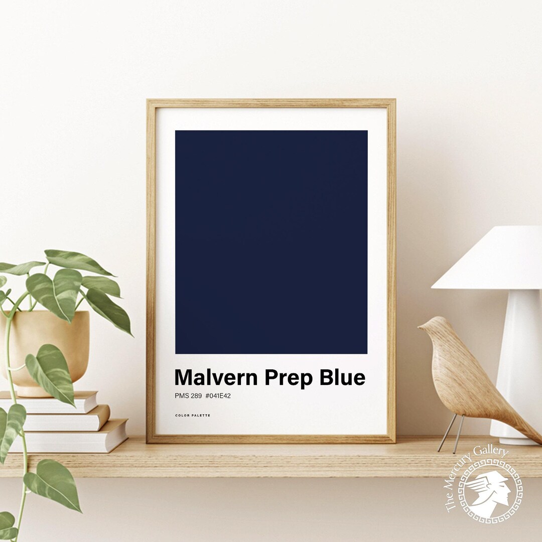 Malvern Prep Blue Color Poster Print, Great Color Scheme, Minimalistic ...