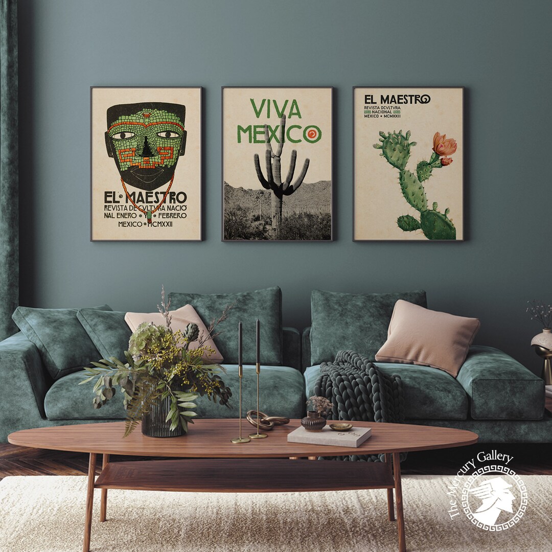 Iconic El Maestro Mexico Print Set, Mexican Exhibition Poster Set ...