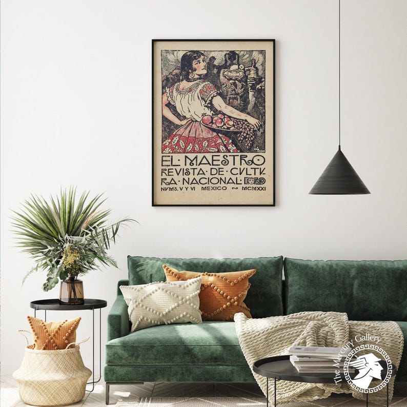 El Maestro Poster, Mexican Vintage Art Print, Mexican Poster, Mexico ...