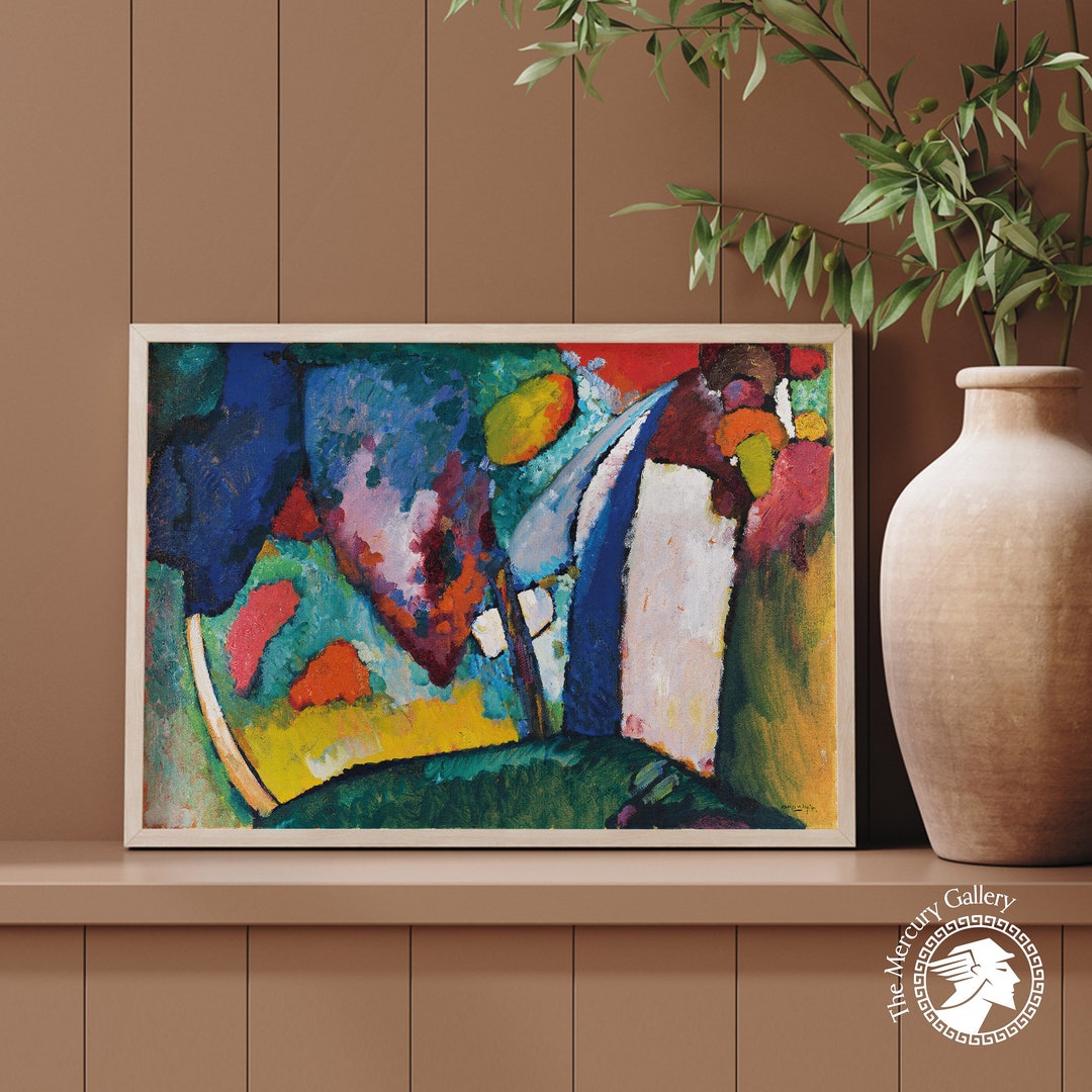 Wassily Kandinsky Poster Print, the Waterfall 1909, Mid Century Modern ...