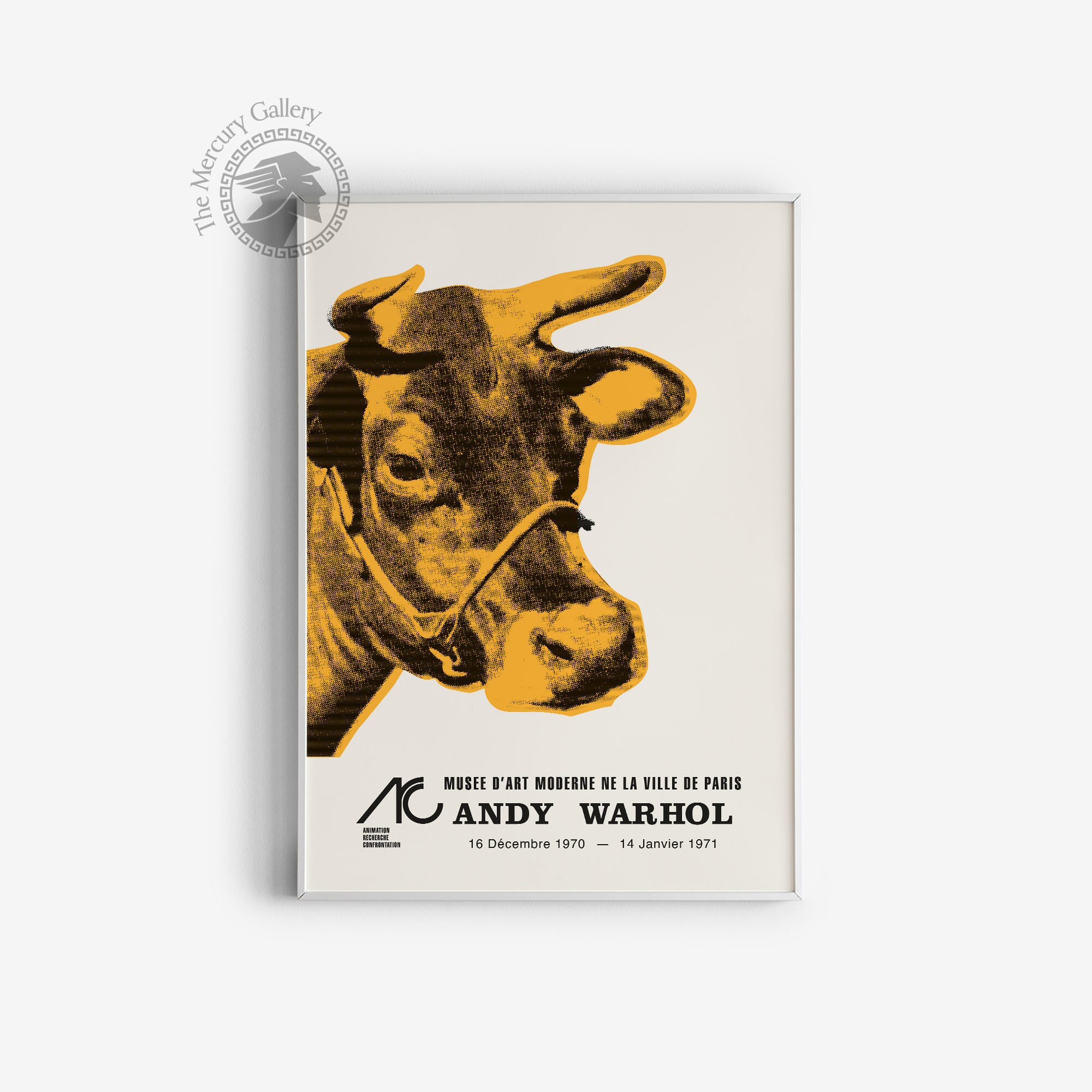 Andy Warhol Exhibition Cow Poster Yellow Decor Yellow Cown - Etsy