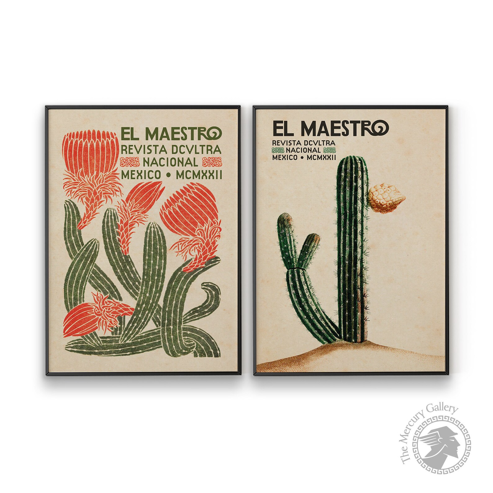 Cactus Set Mexican Exhibition Art Poster Set Mexican Decor - Etsy