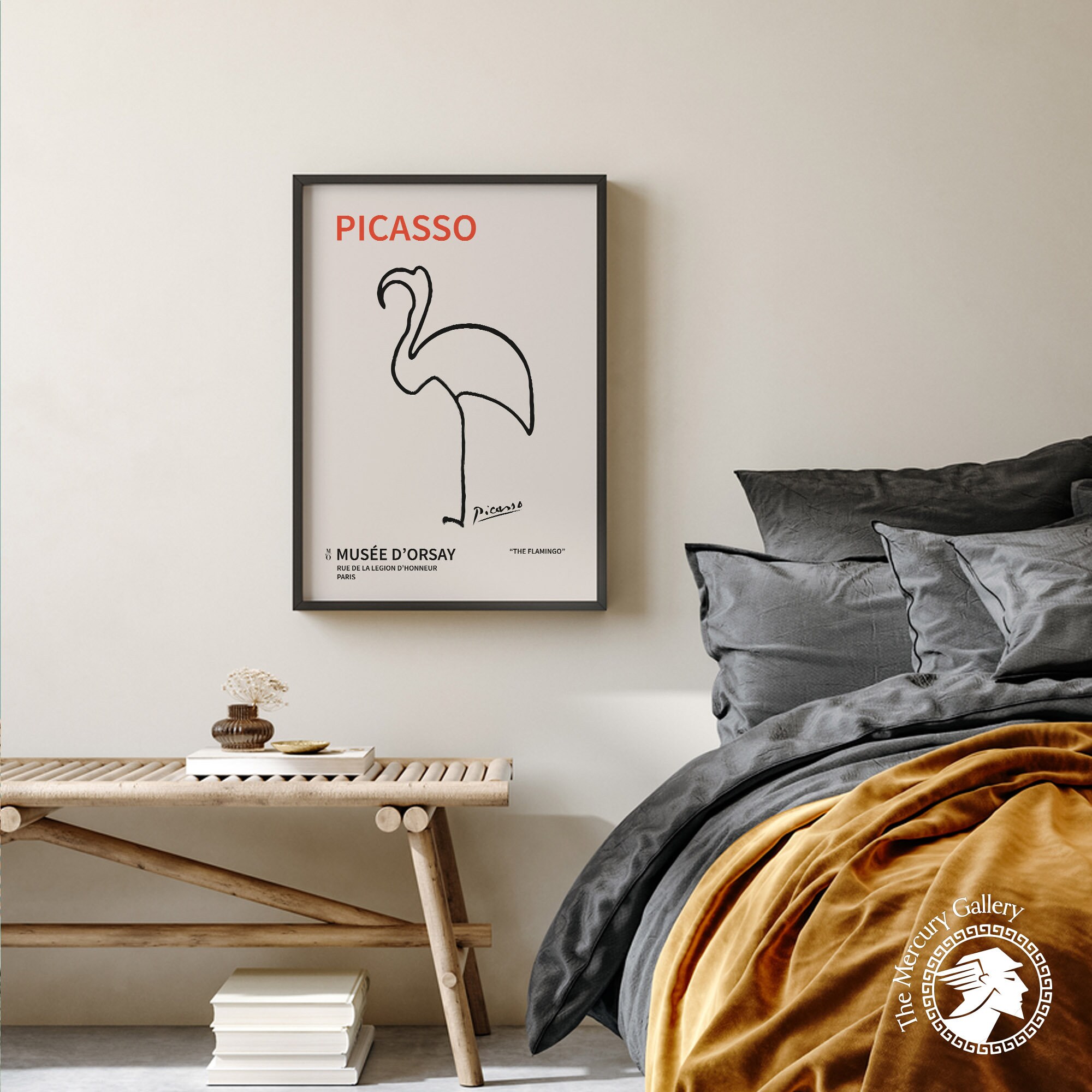 Picasso Flamingo One Line Art Minimalist Vintage Poster - Etsy