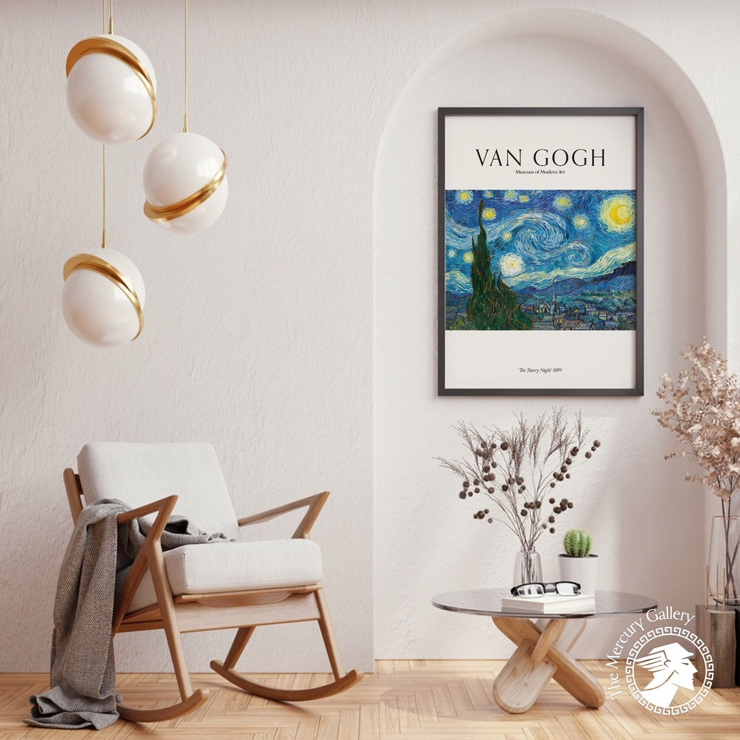 Van Gogh Starry Night Print, the Starry Night Print, Exhibition Poster ...