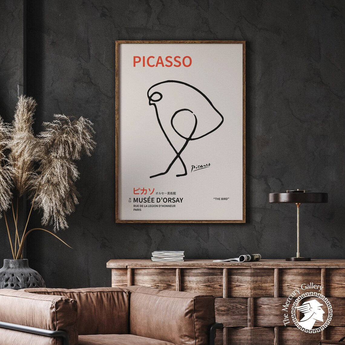 Picasso Bird Minimalist Line Drawing Vintage Poster High - Etsy