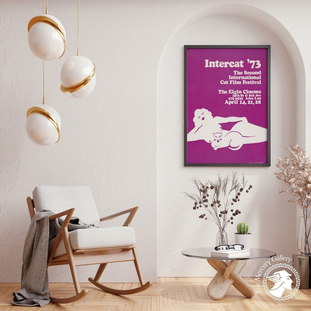 Intercat International Cat Film Festival Poster Prints, Purple Poster ...