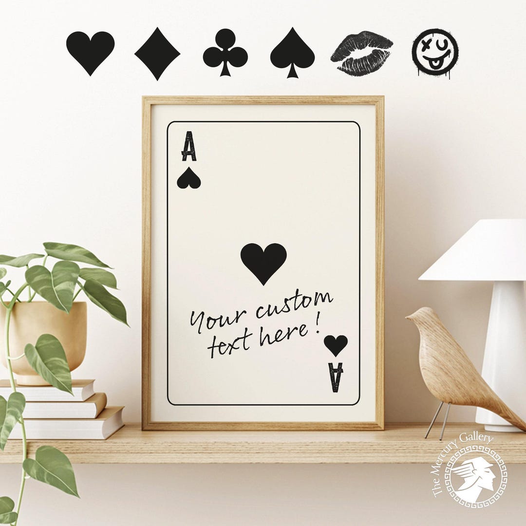 Personalized Ace Card Print: Custom Quote Typography Art, ACE-02 - Etsy