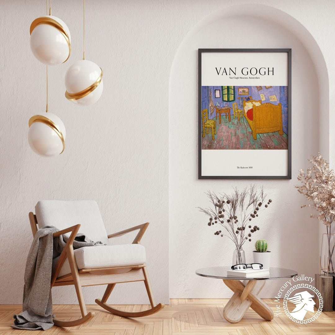 Van Gogh, the Bedroom - 1888, Vintage Poster, Museum Poster, Gallery ...
