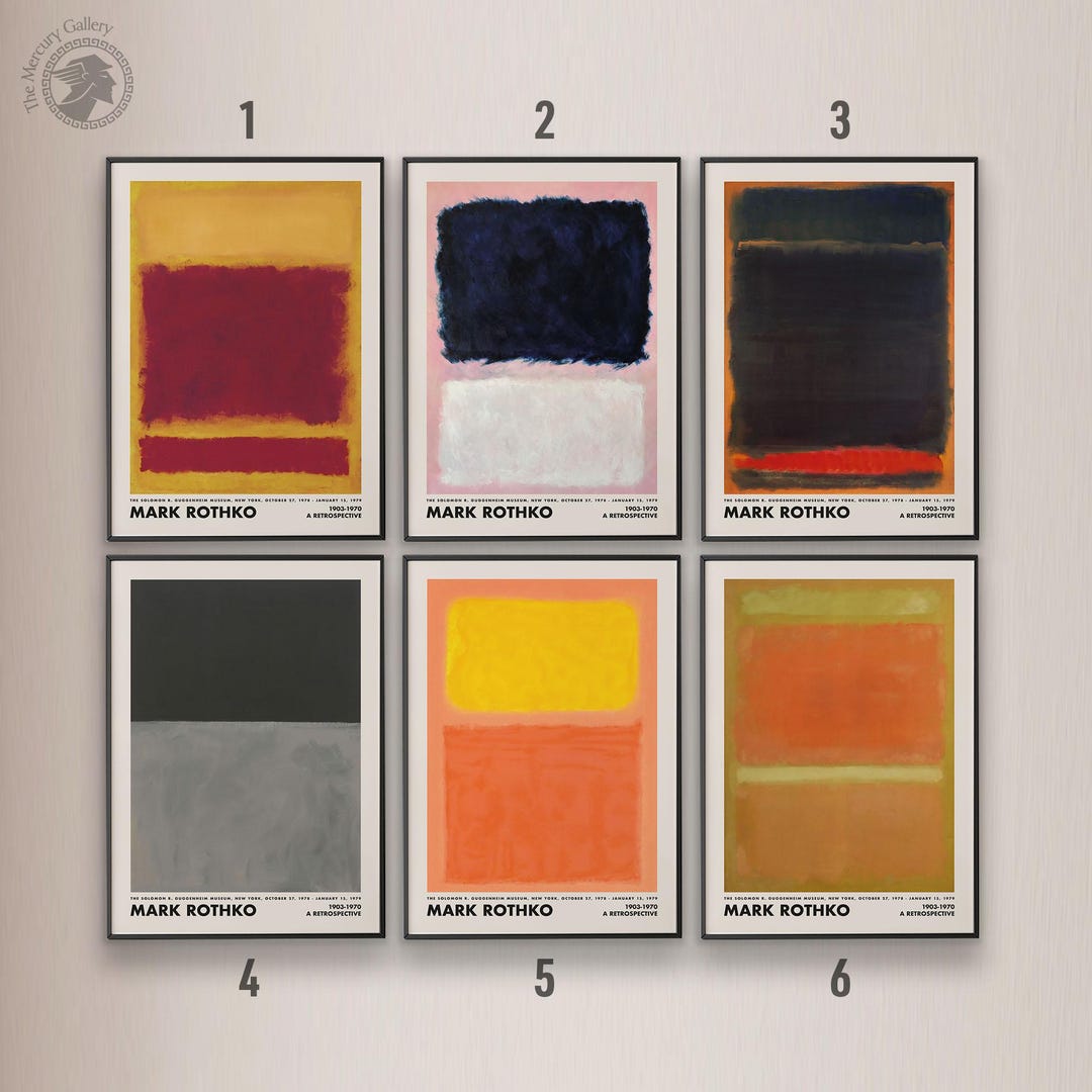 Mark Rothko Poster Sets, Mark Rothko Print, Abstract Art, Combine ...