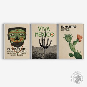 Iconic El Maestro Mexico Print Set, Mexican Exhibition Poster Set ...