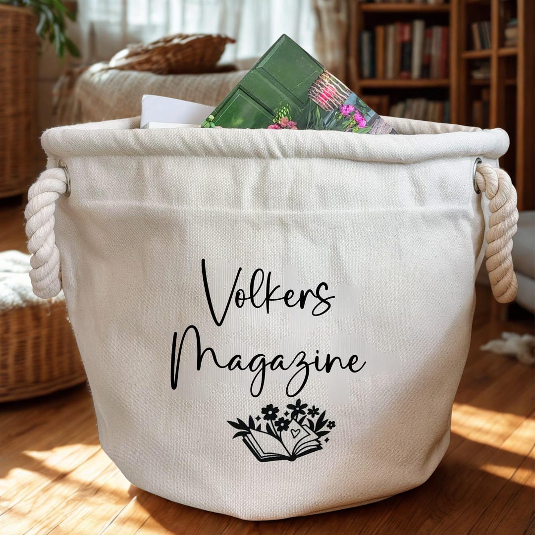 Personalized Storage Basket for Magazines and Newspapers, Magazine ...