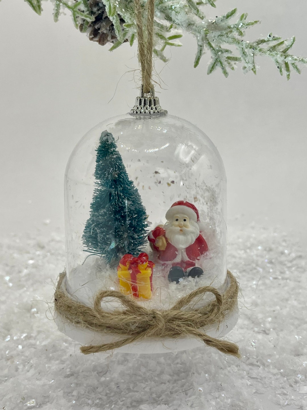 Holiday Sitting Santa Snow Globe - Etsy