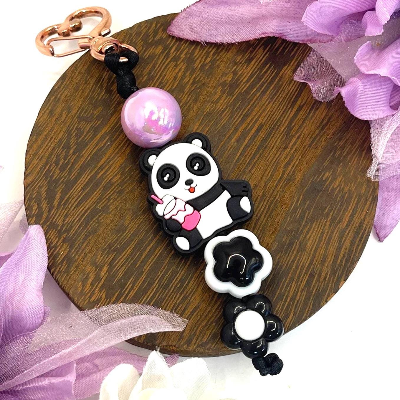 Panda Zipper Pull Keychain - Etsy