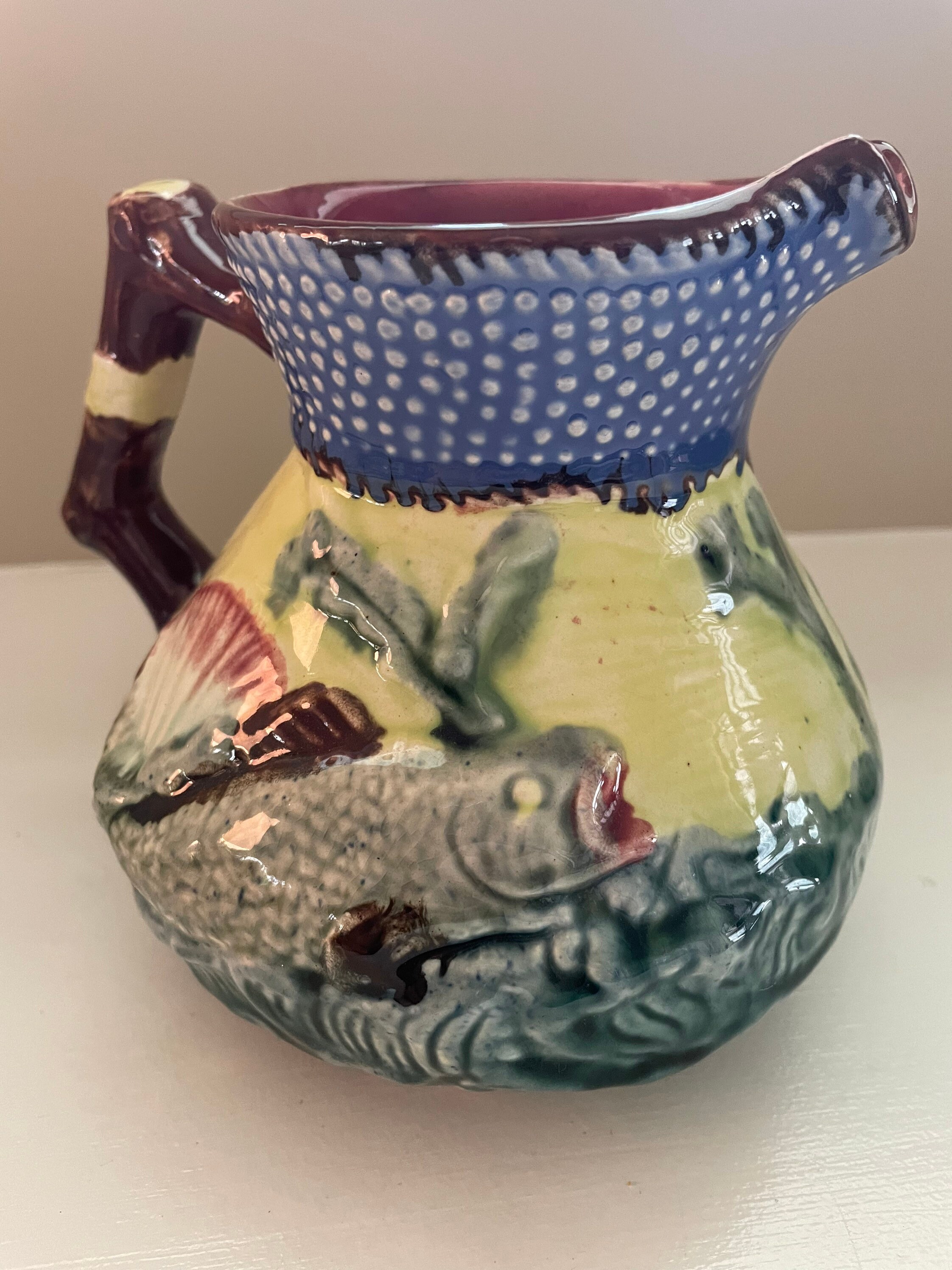 Fish Pitcher Majolica Shorter England - Etsy