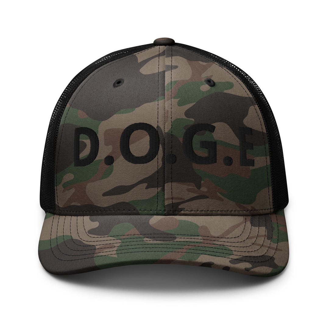 Camouflage D.O.G.E Trucker Hat Camo DOGE Department Hat - Etsy