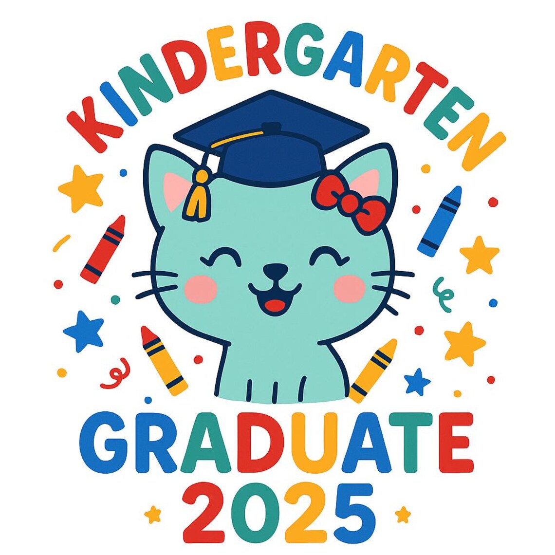 Kindergarten Grad Png, Kindergarten Graduate Kitty,kinder Graduate 2025 ...