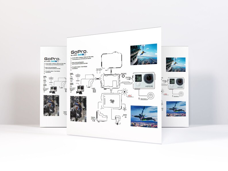 Gopro Hero 4 Teardown Template download Disassembled Art - Etsy