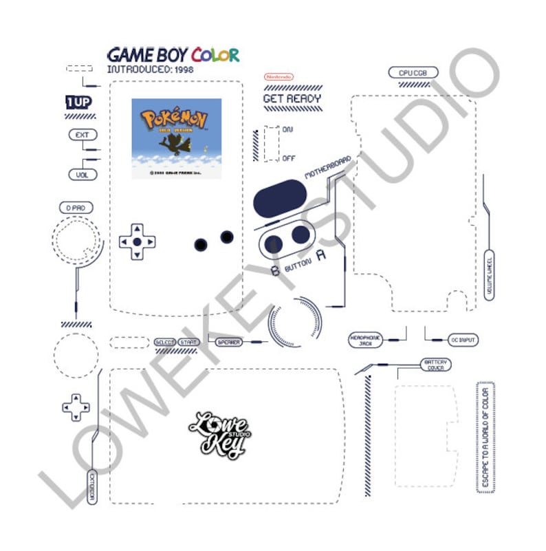 Game_boy Color 4-pack Teardown Template download - Etsy Singapore