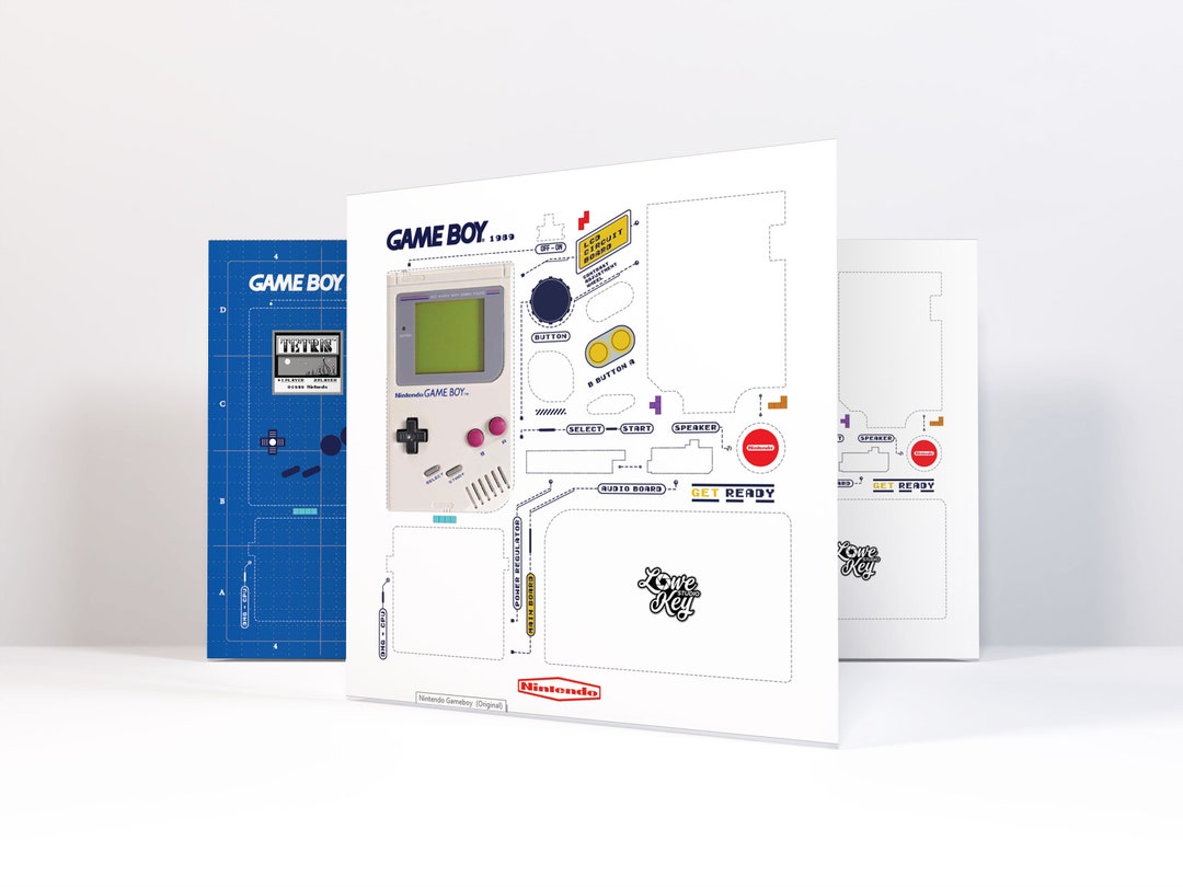 Game_boy Classic 1989 3-pack Teardown Template Disassembled - Etsy