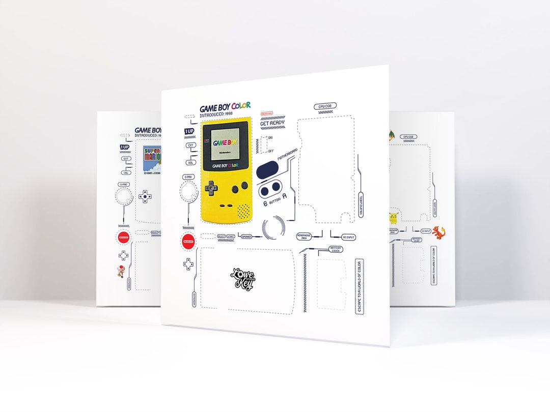Game_boy Color 4-pack Teardown Template download - Etsy Singapore
