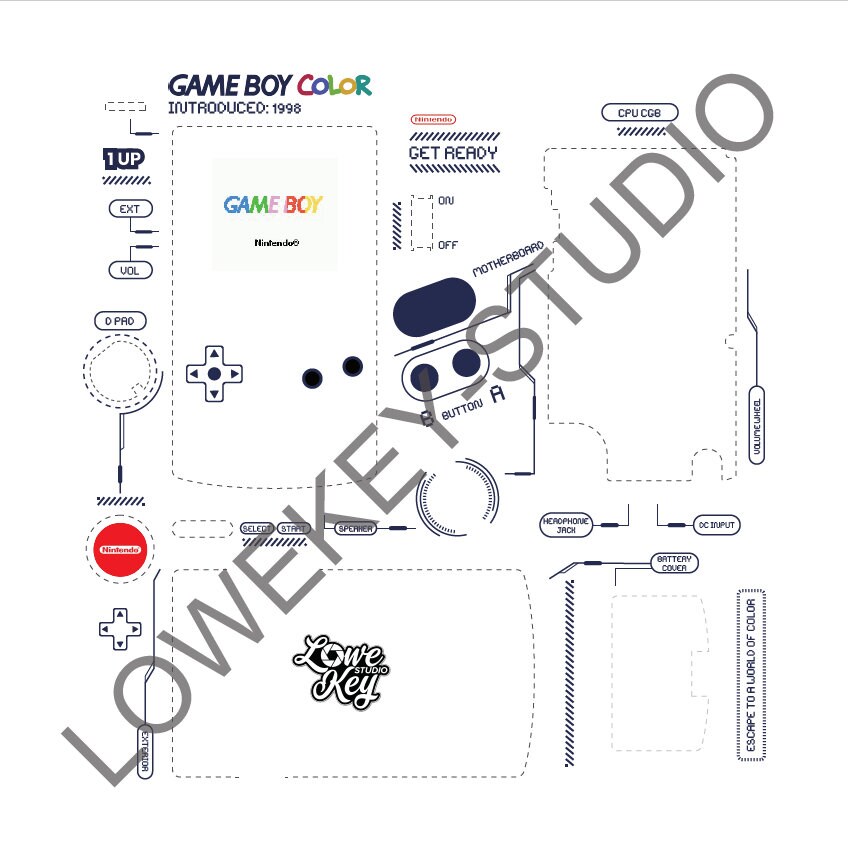 Game_boy Color 4-pack Teardown Template download - Etsy Singapore