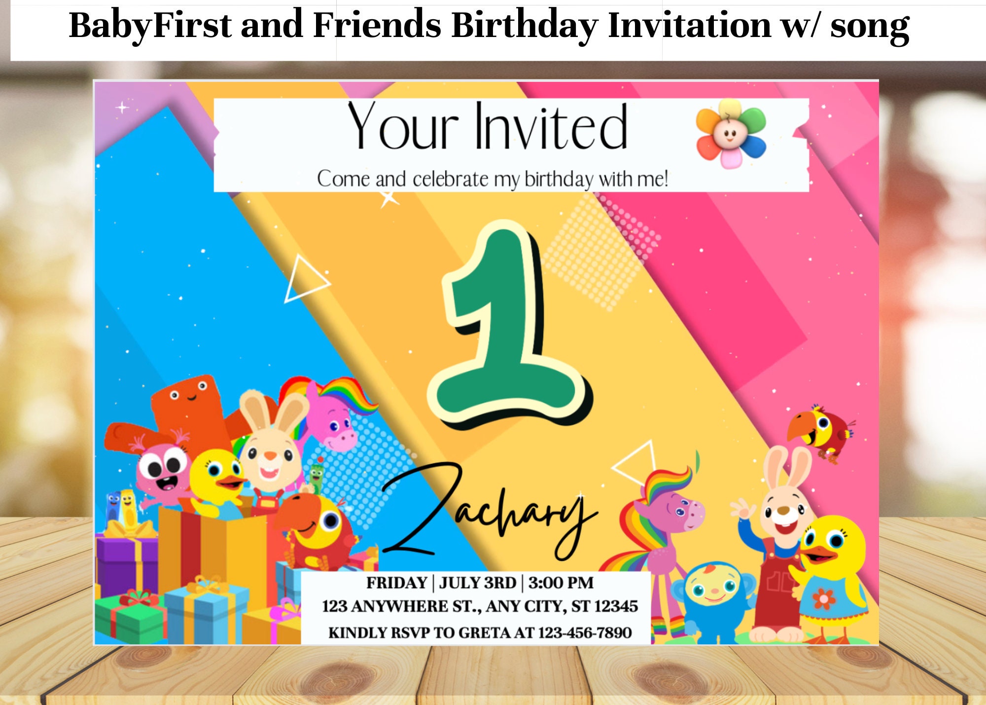 Babyfirst TV Invitation, Babyfirst, Birthday Invitation, Digital ...