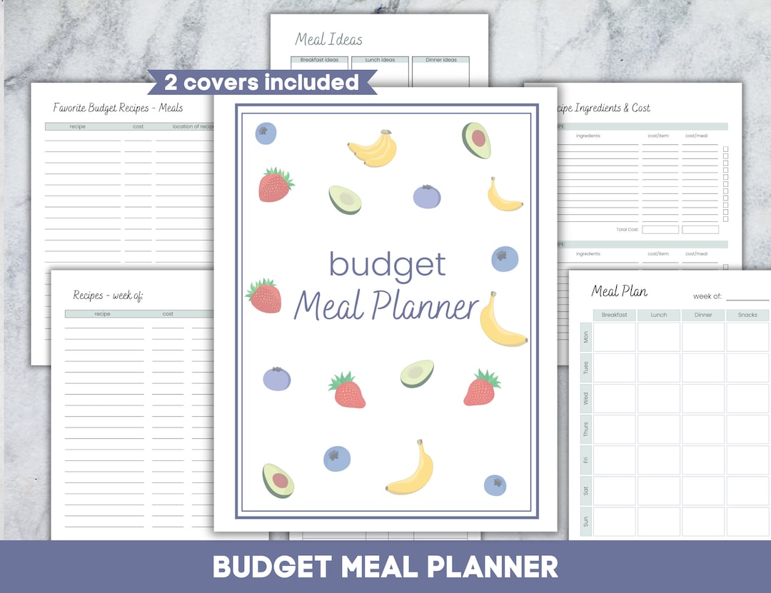 Printable Budget Meal Planner, Family Meal Planner, Meal Prep Planner ...