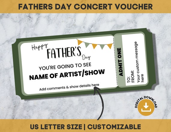 Father's Day Concert Ticket Surprise Show Tickets - Etsy