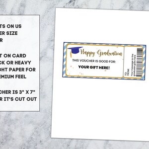Printable Graduation Gift Coupon, Custom Gift Voucher, Editable ...