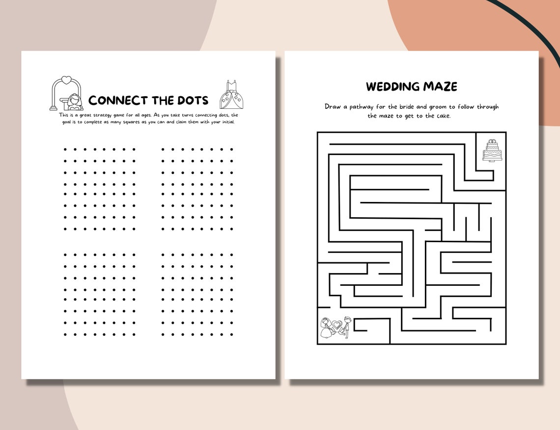 Kids Wedding Activity Printable, Wedding Activity Pages, Older Kids ...
