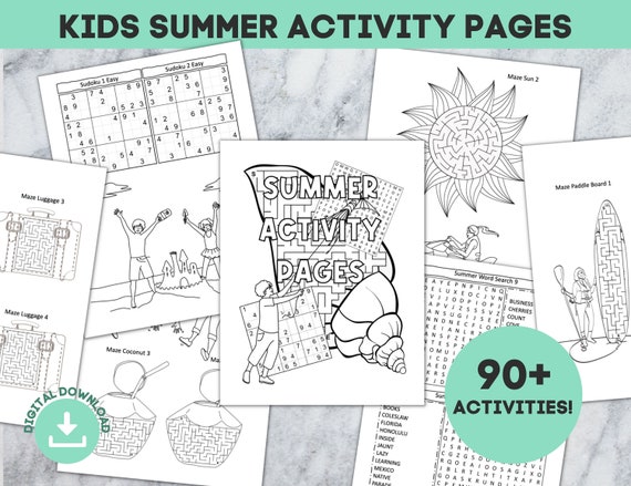 Summer Activity Pack Kids Printable Activities Bundle | Etsy