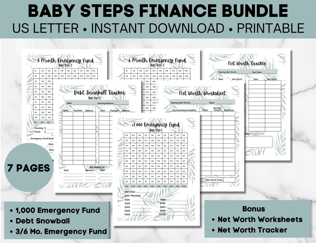 Baby Steps Tracker, Baby Steps Finance Bundle Printable - Etsy