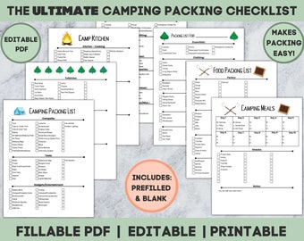 Printable Camping Packing Checklist Camping Trip List - Etsy