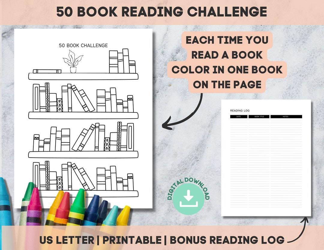 50 Book Reading Challenge, Summer Reading Challenge for Kids or for ...